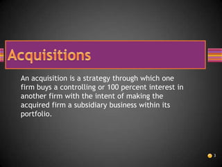 Acquisition and restructuring strategies - Yolanda Williams | PPTX