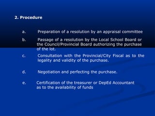 Acquisition of school sites | PPT