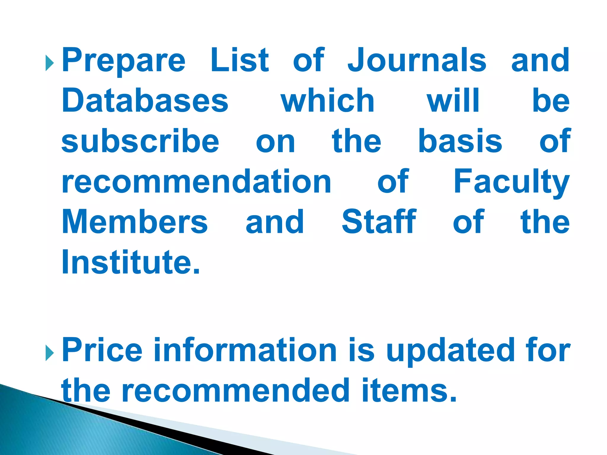 Acquisition procedures for journals and databases | PPTX