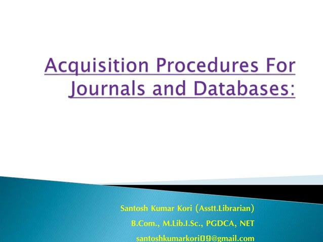 Acquisition procedures for journals and databases | PPTX