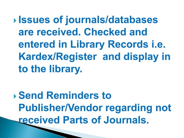 Acquisition procedures for journals and databases | PPT