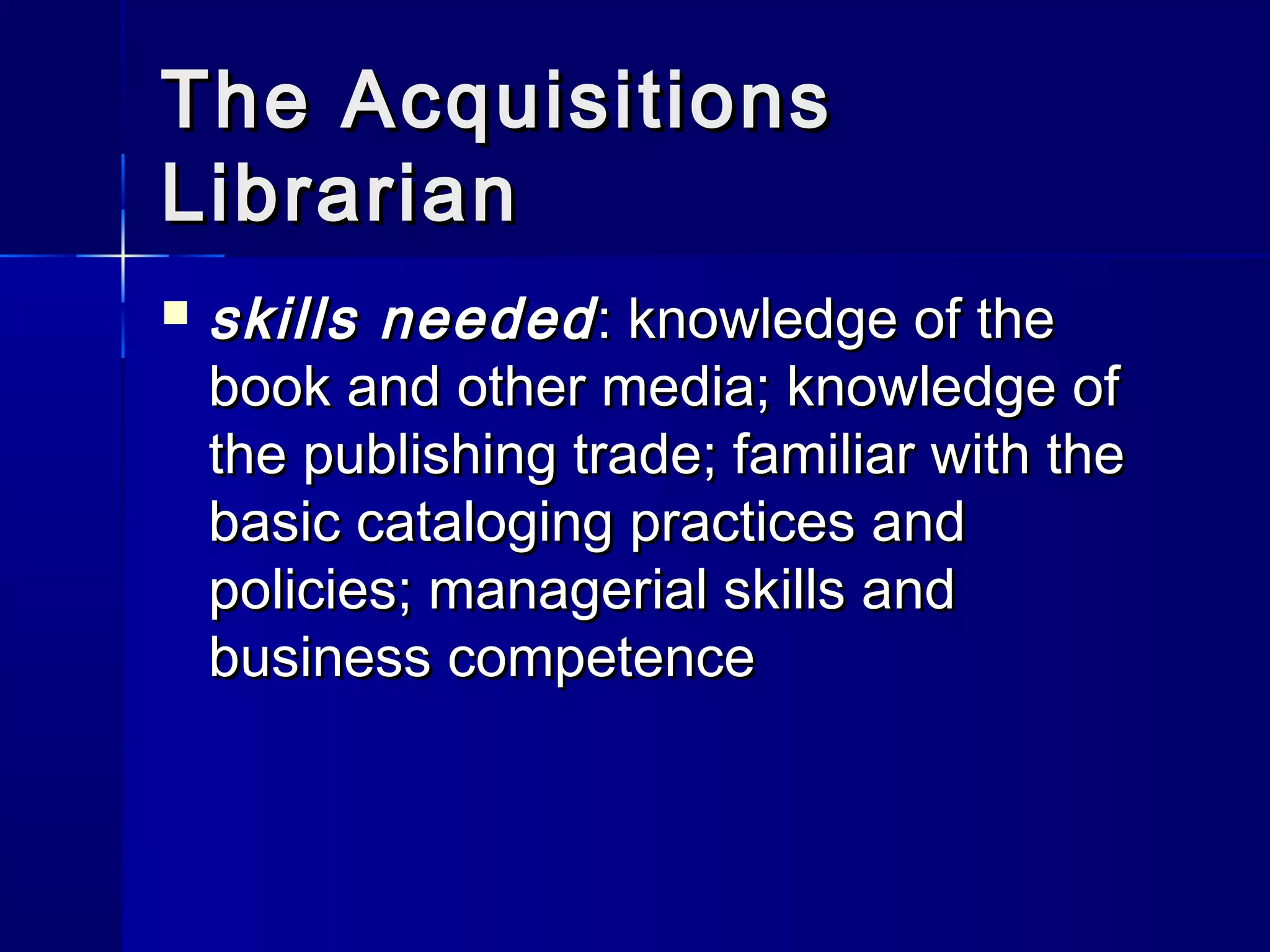 Acquisitions of library materials | PPT
