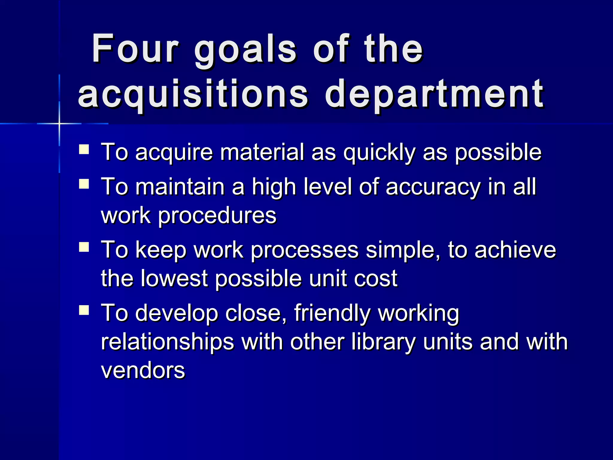 Acquisitions of library materials | PPT