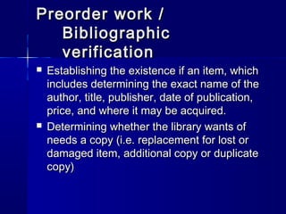 Acquisitions of library materials | PPT