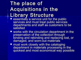 Acquisitions of library materials | PPT