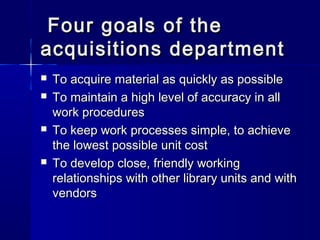 Acquisitions of library materials | PPT