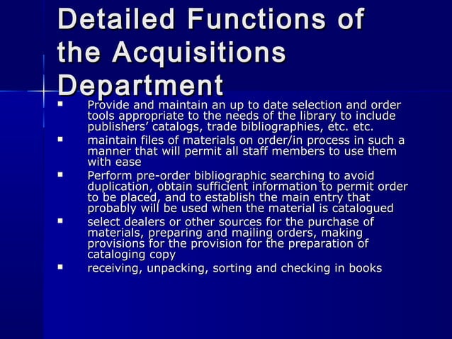 Acquisitions of library materials | PPT