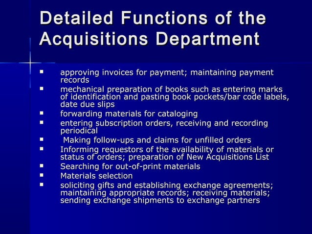 Acquisitions of library materials | PPT