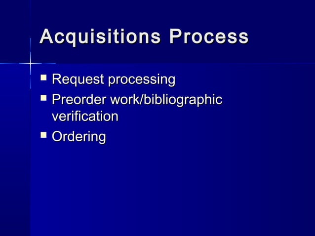 Acquisitions of library materials | PPT