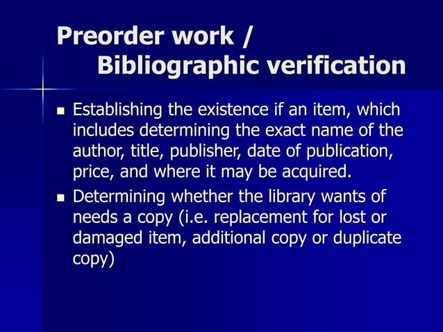 Acquisitions of library materials | PPT