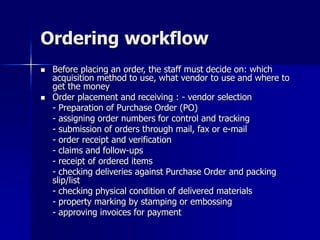 Acquisitions of library materials | PPT