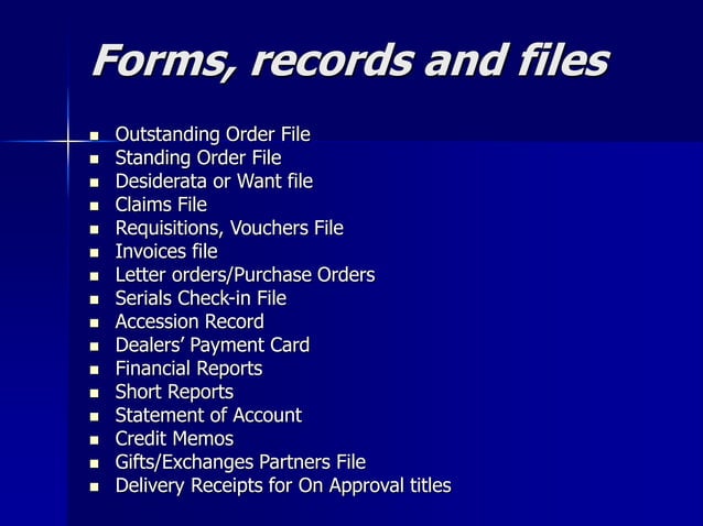 Acquisitions of library materials | PPT