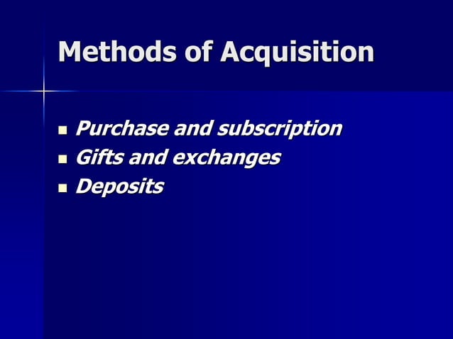 Acquisitions of library materials | PPT