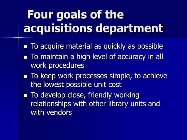 Acquisitions of library materials | PPT