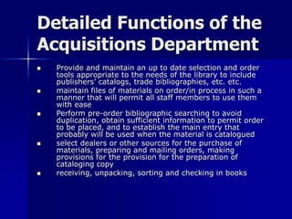 Acquisitions of library materials | PPT