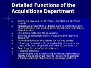 Acquisitions of library materials | PPT