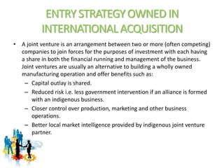 Acquistion under wholey owned subsidaries | PPTX