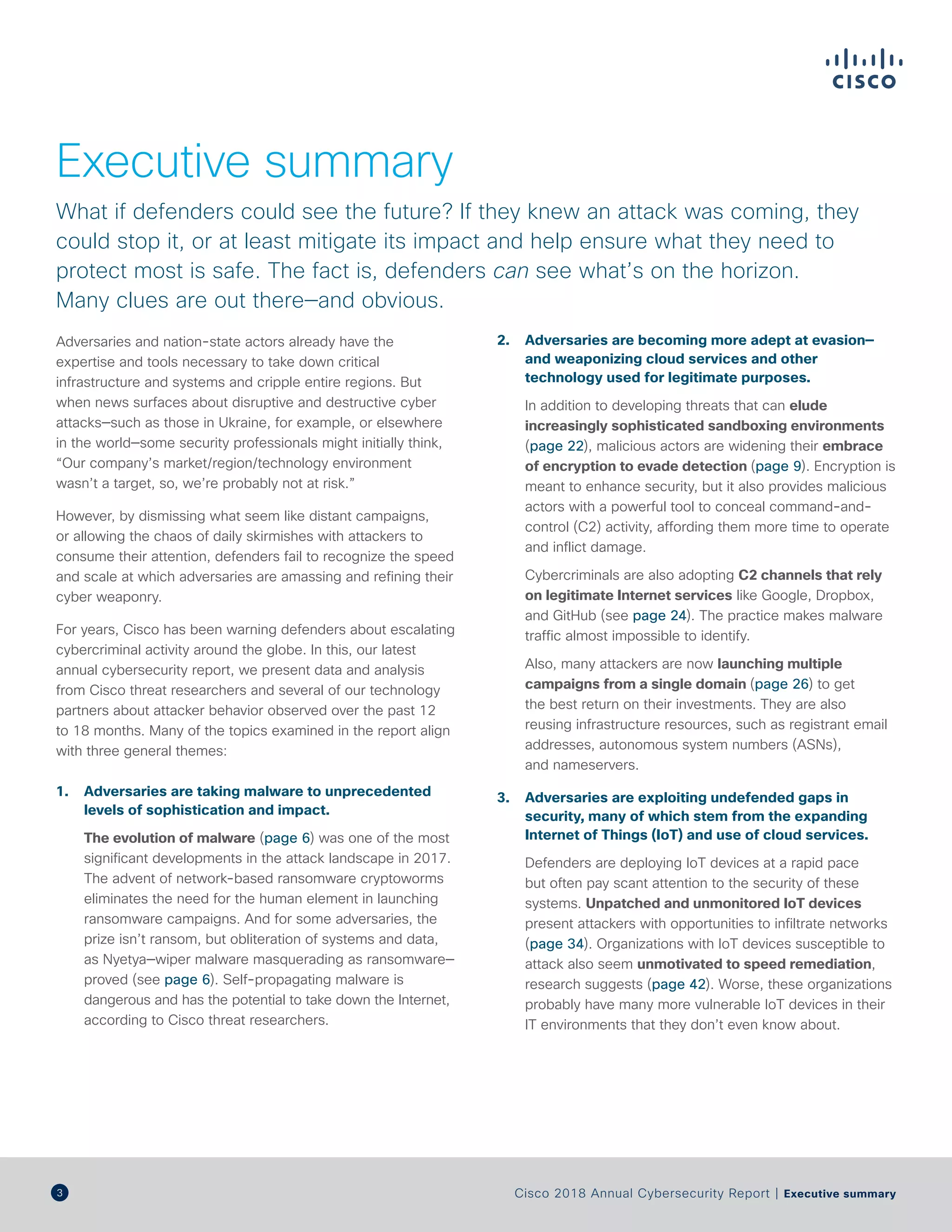 Cisco 2018, Annual Cybersecurity Report | PDF