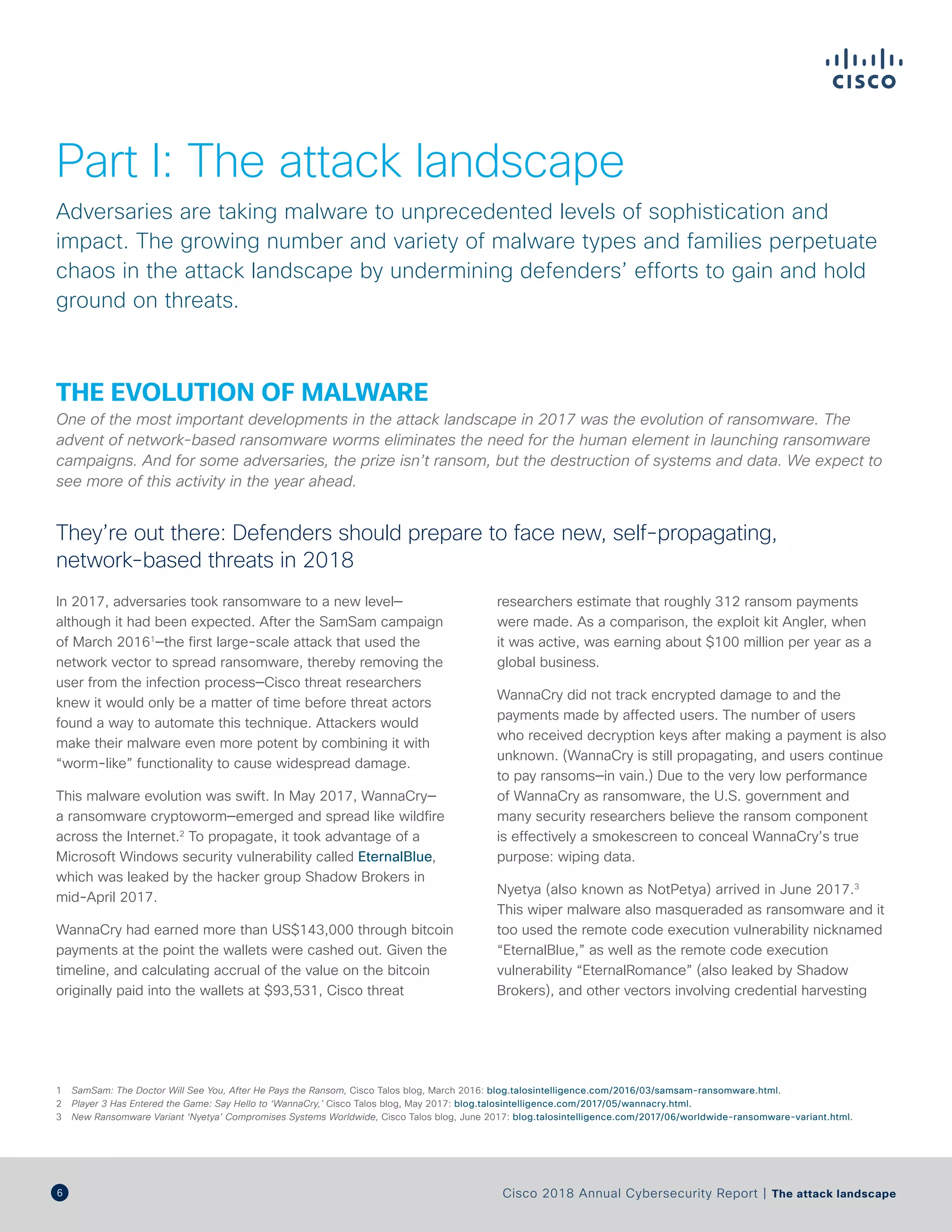 Cisco 2018, Annual Cybersecurity Report | PDF