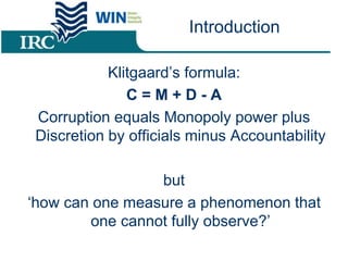 Presentation 2.1 Estimating corruption levels | PPT