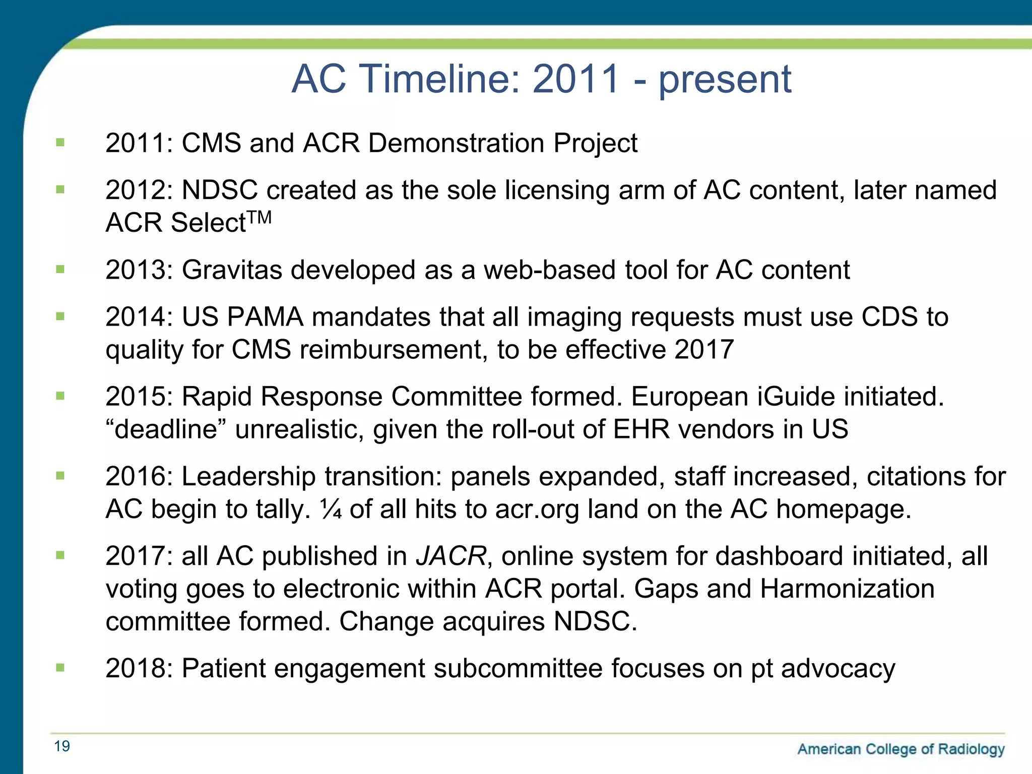Radiology Appropriateness Criteria - American College of Radiology (ACR ...