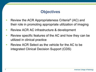 Radiology Appropriateness Criteria - American College of Radiology (ACR ...