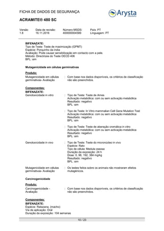 Acramite ficha segurança | PDF