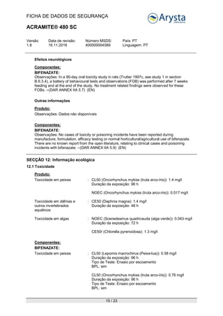 Acramite ficha segurança | PDF