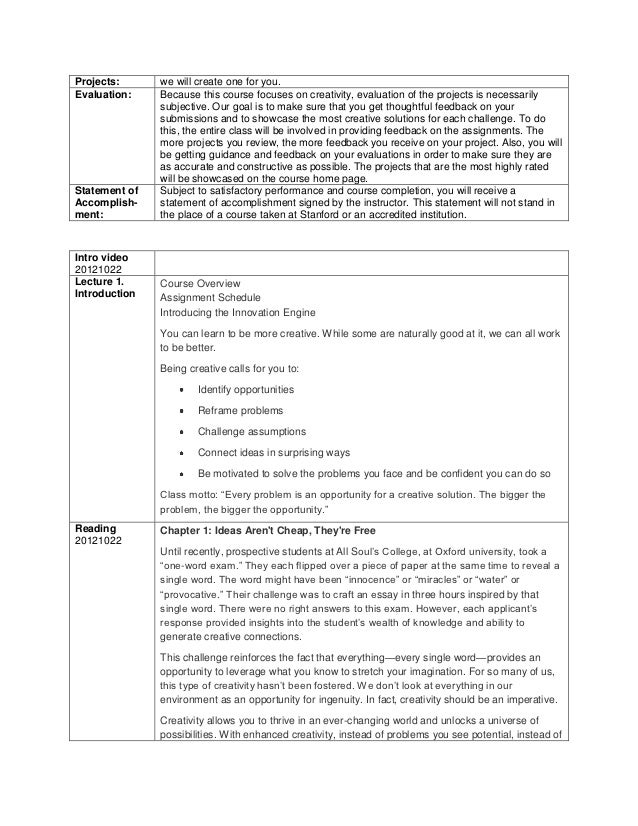 A crash course in creativity seelig