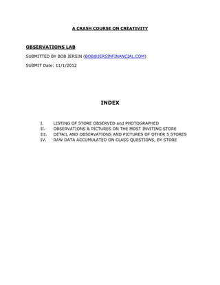 A crash course on creativity word asn 2 | PDF