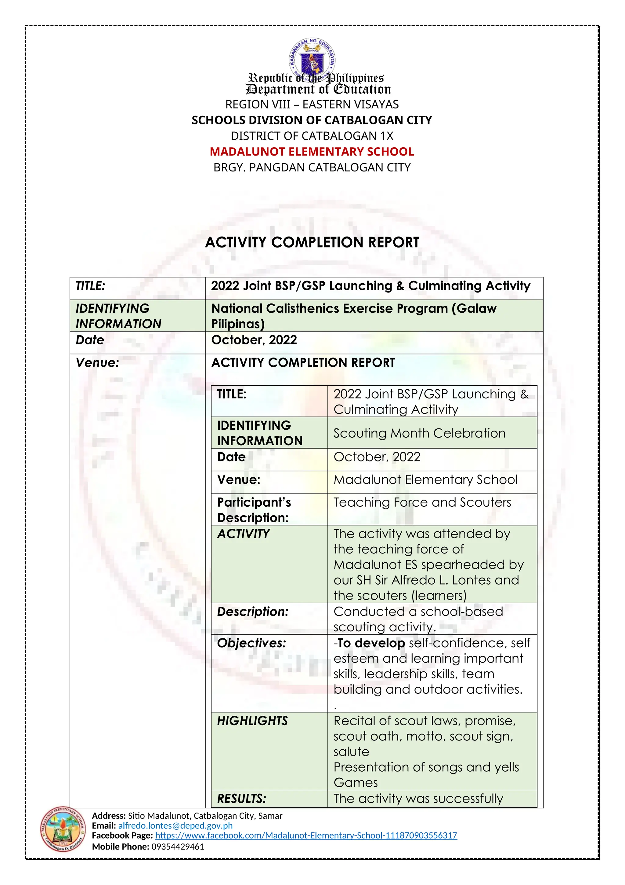 ACR 2022 For scouting Month Celebration. | DOCX