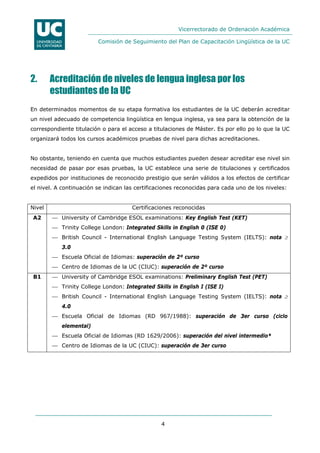 Acreditación niveles inglés mcerl | PDF