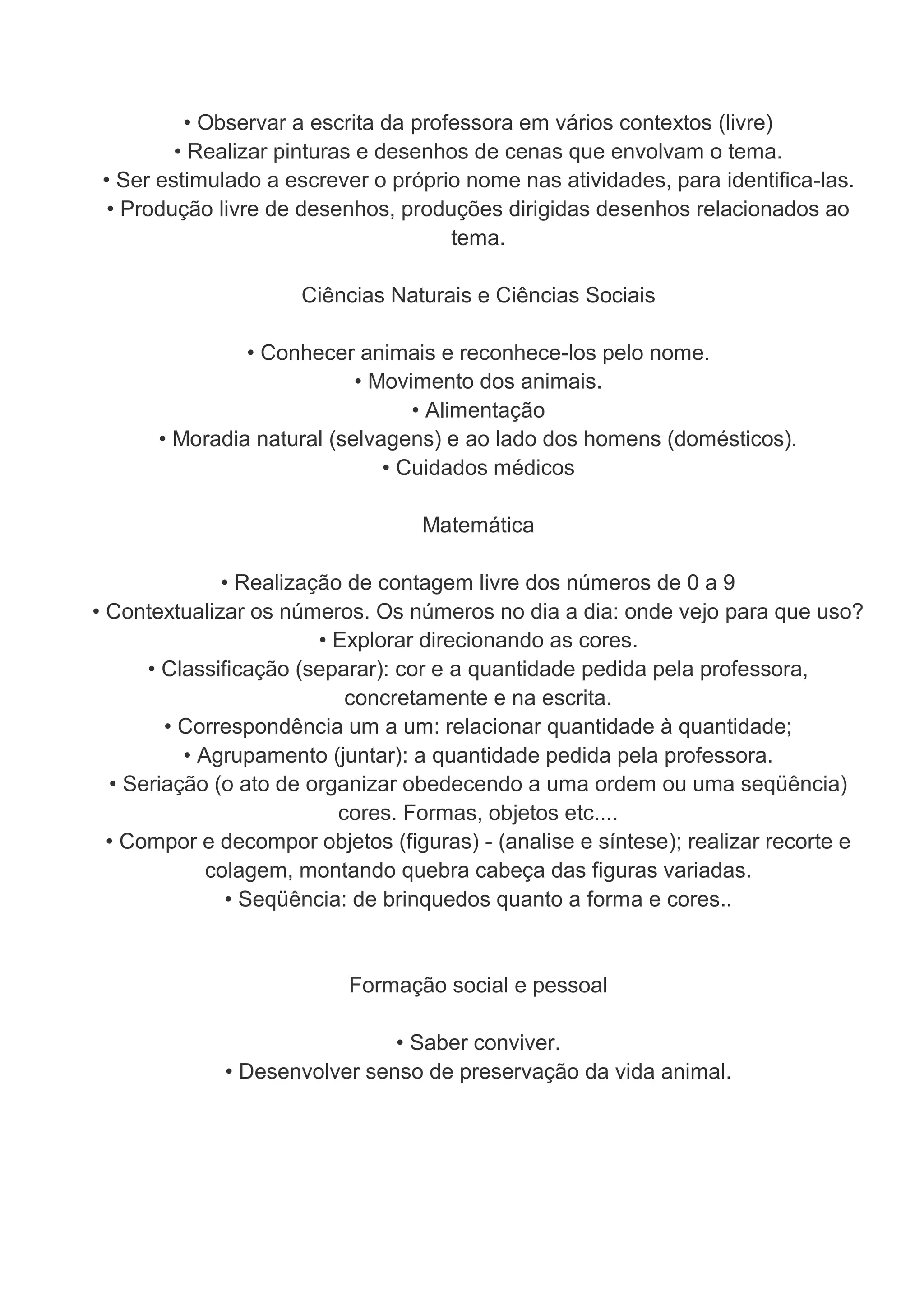 A criança e os animais (maternal e berçario)simone helen drumond | PDF ...