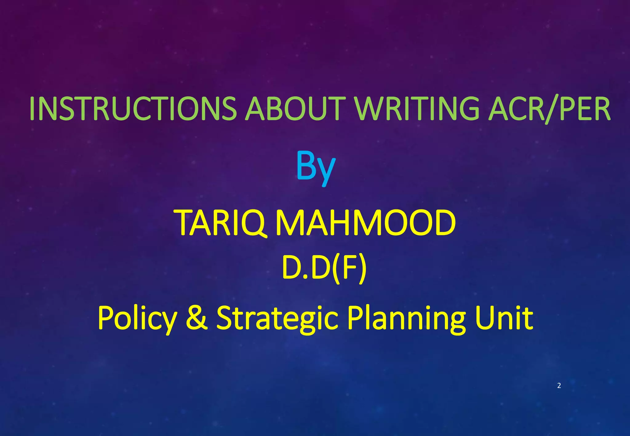 Acr instructions | PPTX