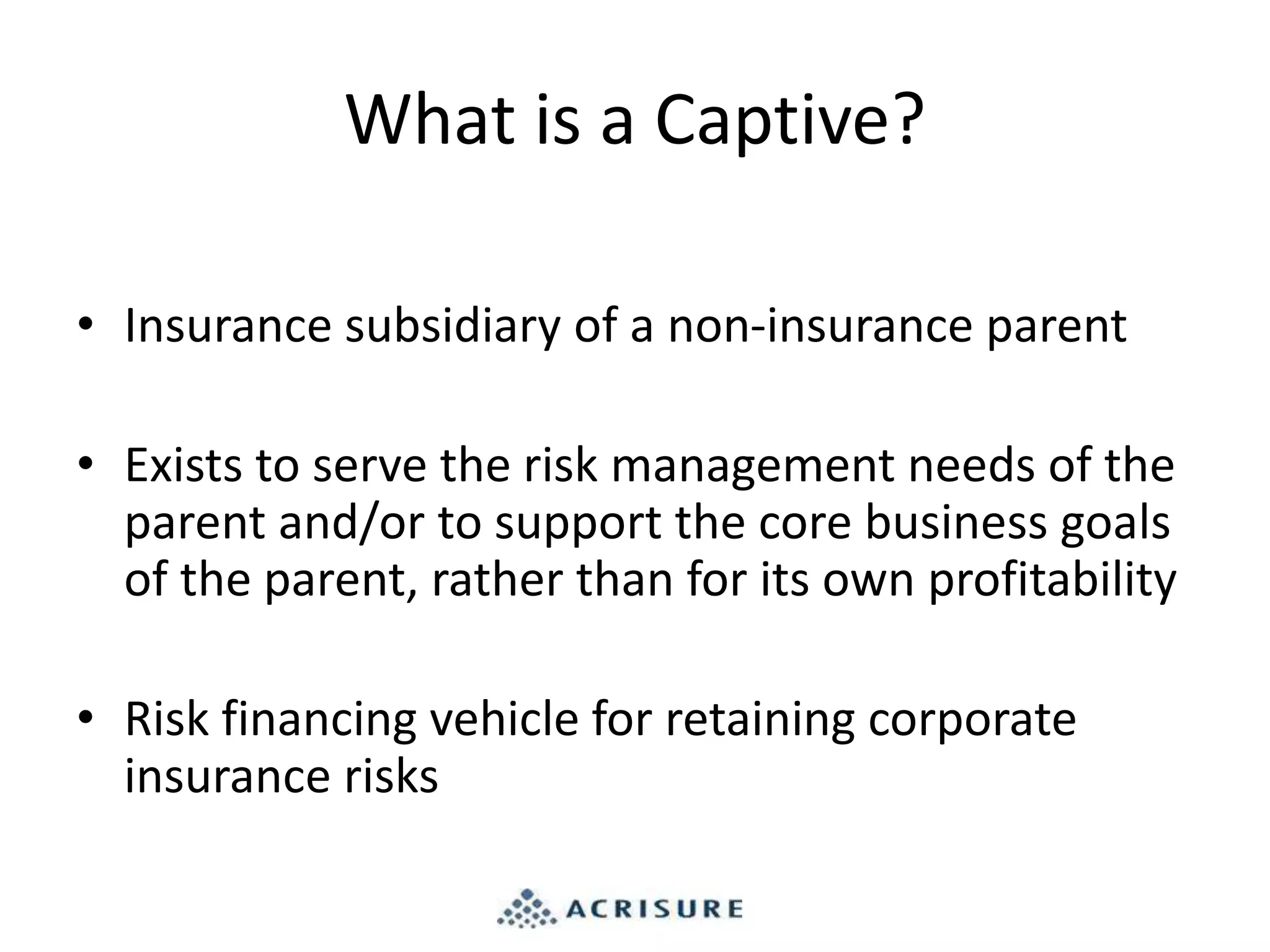 Acrisure Captive insurance | PPTX