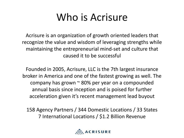 Acrisure Captive insurance | PPTX | Insurance | Personal Finance