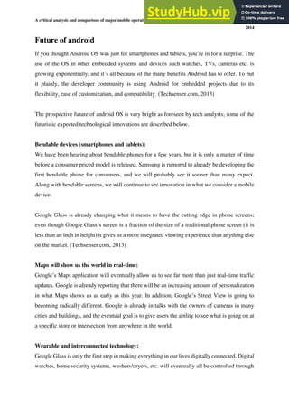 A Critical Analysis And Comparison Of Major Mobile Operating Systems And A User Classification ...