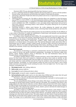 A Critical Analysis Of Advertising Bombardment In Today S World | PDF