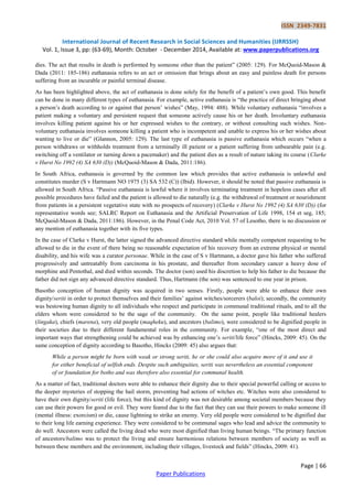 A Critical Analysis of Basotho Conception of Euthanasia | PDF ...