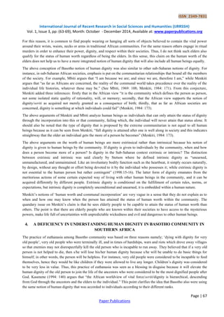 A Critical Analysis of Basotho Conception of Euthanasia | PDF ...