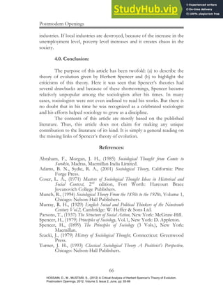 A Critical Analysis Of Herbert Spencer S Theory Of Evolution (English ...