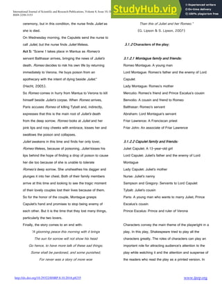 A Critical Analysis Of William Shakespeare S Romeo And Juliet | PDF