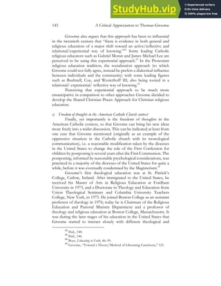 A Critical Appreciation To Thomas Groome S Shared Praxis Approach | PDF