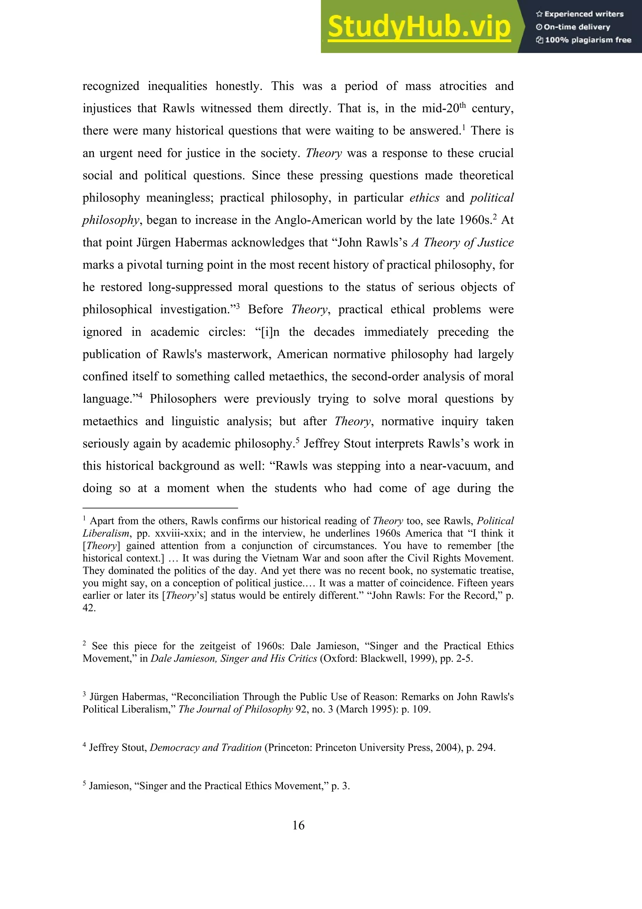 A CRITICAL ASSESSMENT OF JOHN RAWLS S THEORY OF JUSTICE AS FAIRNESS | PDF