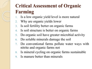 A critical assessment of organic farming and food | PPT