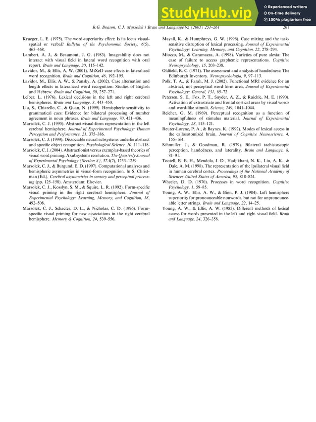 A Critical Boundary To The Left-Hemisphere Advantage In Visual-Word Processing | PDF