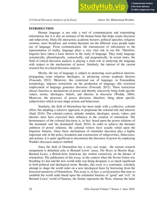 A CRITICAL DISCOURSE ANALYSIS OF AN ESSAY EMPLOYING RUTH WODAK S MODEL ...