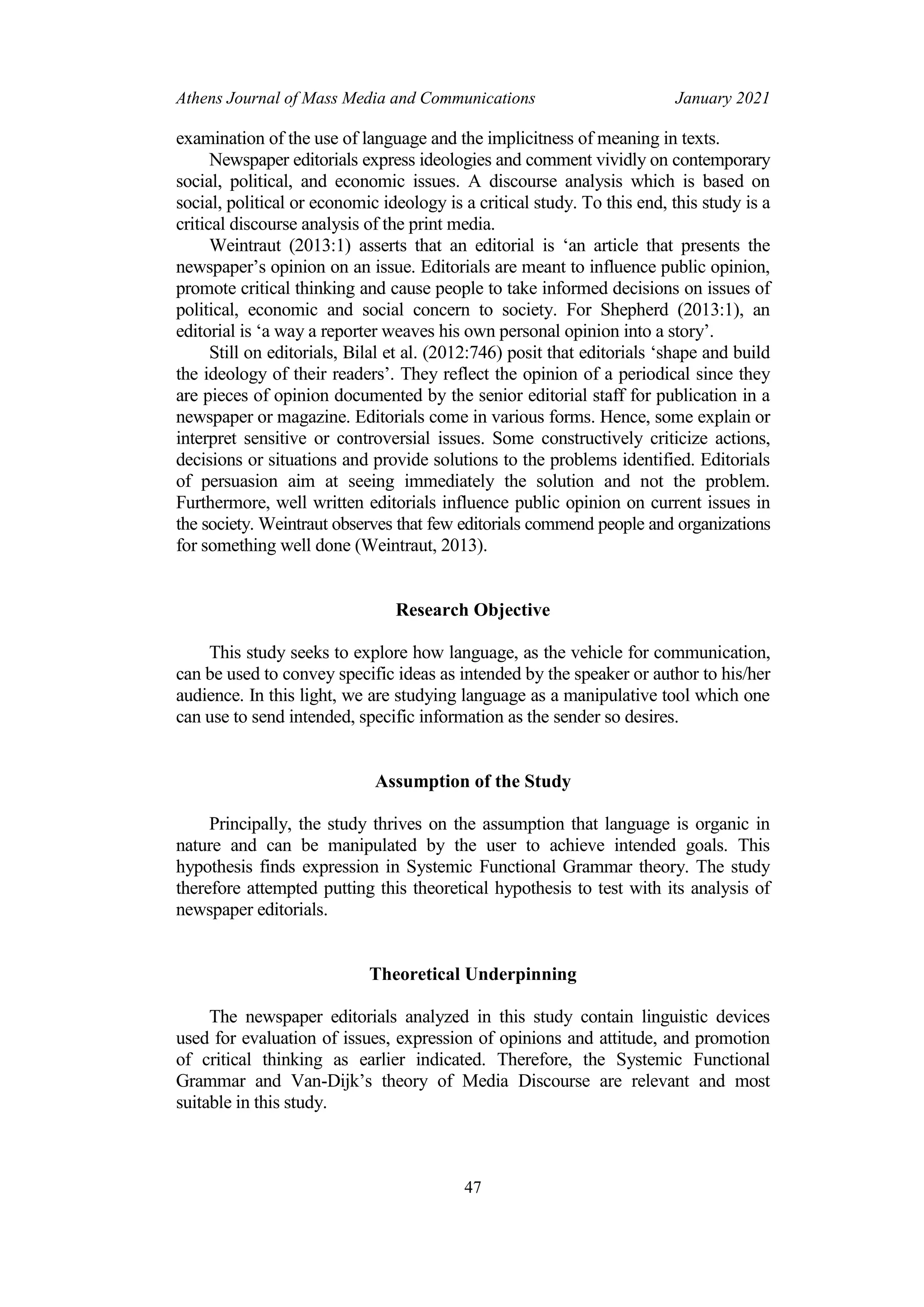 A Critical Discourse Analysis of Language in Ghanaian Newspaper ...