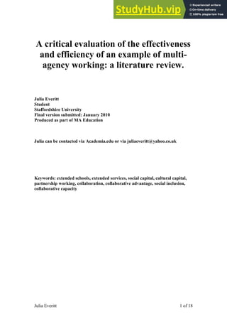 A Critical Evaluation Of The Effectiveness And Efficiency Of Multi ...