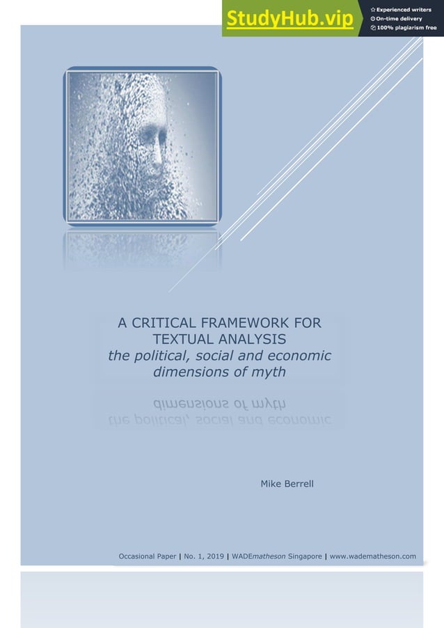 A CRITICAL FRAMEWORK FOR TEXTUAL ANALYSIS | PDF